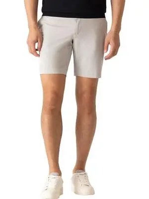 DEKE Bermuda Flat Front Stretch Twill Shorts - Stone