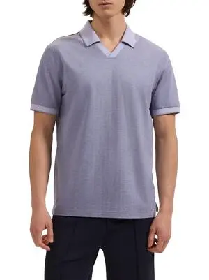 Bugatchi Tipped Johnny Collar Polo - Orchid