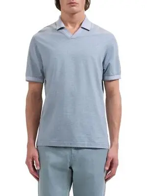 Bugatchi Tipped Johnny Collar Polo - Shark
