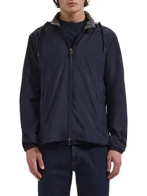 Bugatchi Performance Jacket With Removable Hood - Navy