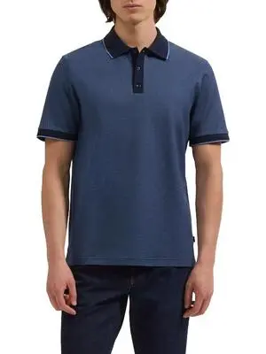Bugatchi Three Button Cotton Polo - Navy