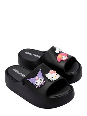Melissa X Hello Kitty And Friends Platform Slide Sandal Black