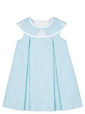FLORENCE EISEMAN Linen-look Dress With Appliqu - Blue