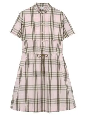 Burberry Check Cotton Dress - Mallow Pink