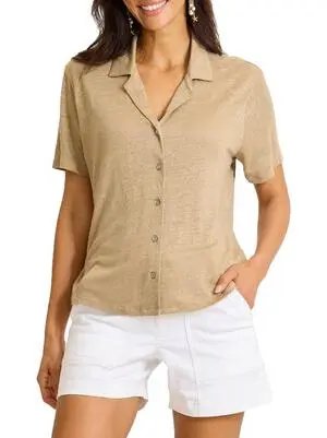 Tommy Bahama Linnea Linen Camp Shirt - Chinchilla