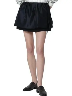 DUNST Mini Skirt With Overlapping Panel - Blue