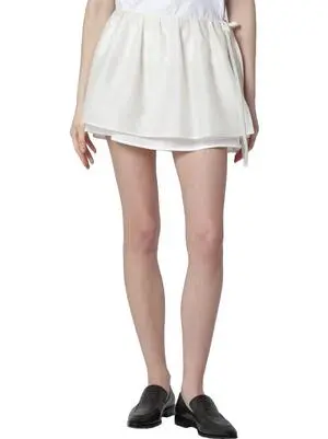 DUNST Mini Skirt With Overlapping Panel - White