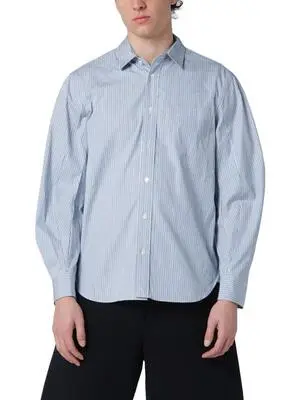 Sacai Striped Cotton Shirt - Light Blue