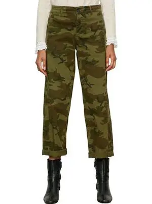 Sanctuary Boyfriend Cruiser Barrel Twill Pants - Rambler Camo Green