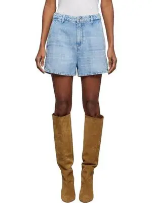 7 For All Mankind High-waist Denim Trouser Shorts - Iris