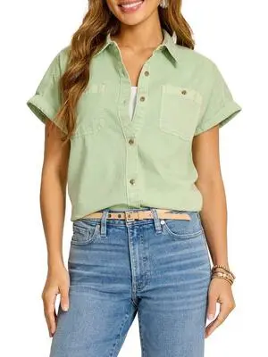 Tommy Bahama Coastal Cotton Twill Short Sleeve Shirt - Light Margarita