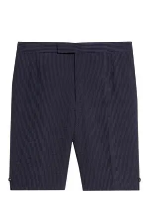 Thom Browne Wool Backstrap Fit Shorts - Navy
