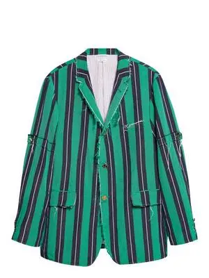 Thom Browne Unconstructed Silk & Cotton Sport Coat - Green