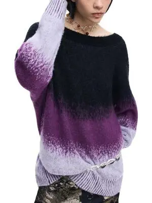 Desigual Ombré Relaxed Sweater - Purple Multi