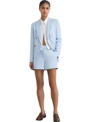 REISS Magda Mid-rise Tailored Shorts - Blue