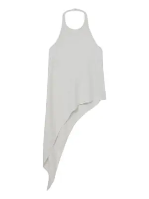 REISS Quinn Asymmetric Halterneck Top - Ivory