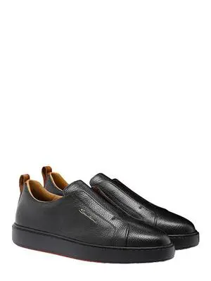 Santoni Victory Laceless Slip-On Sneakers Black/black