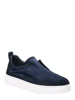 Santoni Victory Laceless Slip-On Sneakers Blue