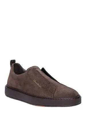 Santoni Victory Laceless Slip-on Sneakers - Dark Brown