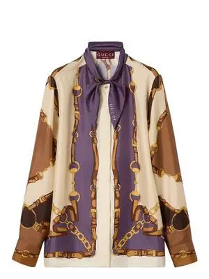 GUCCI Printed Silk Twill Shirt