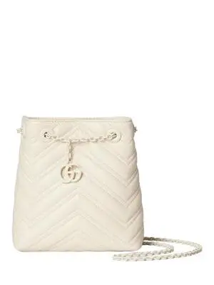 Gucci Gg Marmont Nano Bucket Bag - White