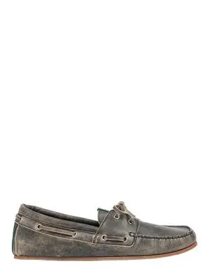 Gucci Leather Boat Shoe - Black