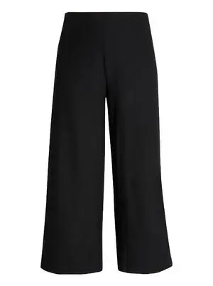 Eileen Fisher Ankle Wide Leg Stretch Pants - Black