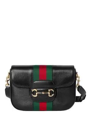 Gucci Gucci Horsebit 1955 Small Shoulder Bag Black Leather