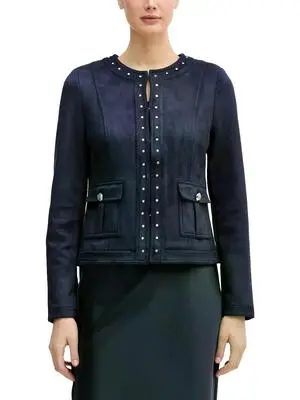 Joseph Ribkoff Studded Front-pocket Jacket - Blue