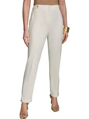 Donna Karan New York Tab Straight Leg Trousers - Cream