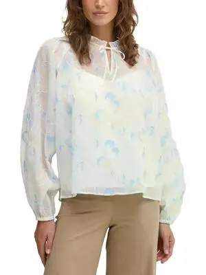 MOS MOSH Floral Ruffled Blouse - White