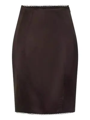 NICHOLAS Dayane Lace-trim Midi Skirt - Brown