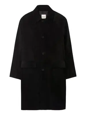 Sandro Buttoned Collar Coat - Black