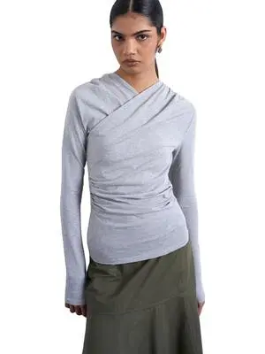 TOPSHOP Ruched Wrap Top