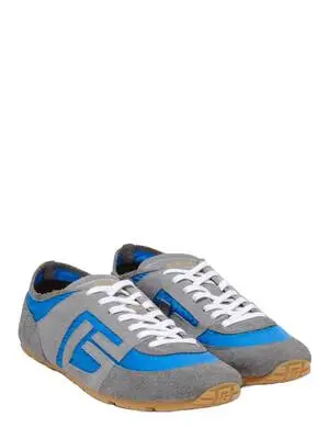 Balmain Racer Suede And Nylon Trainers - Blue