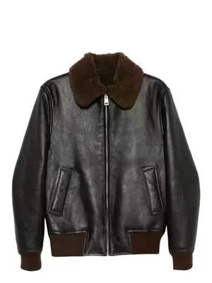 Sandro Reversed Leather Jacket - Brown