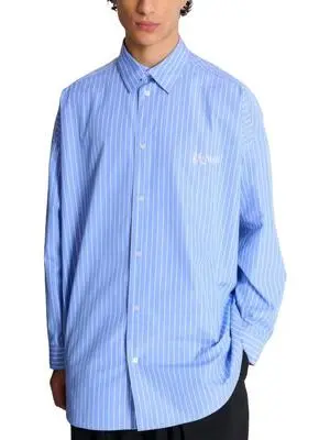 Balmain Relaxed Shirt With Stripes - Blue