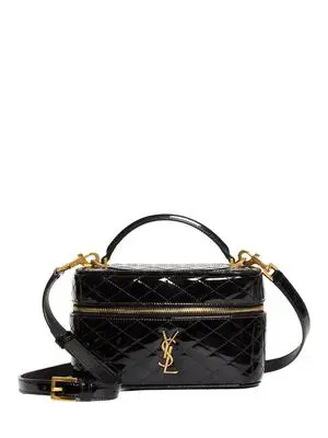 Saint Laurent Gaby Quilted Leather Vanity Case - Noir
