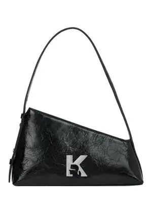 Karl Lagerfeld Leather Shoulder Bag - Black