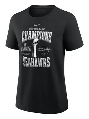 Nike Seattle Seahawks Super Bowl Lx Champions Nfl T-shirt - Black