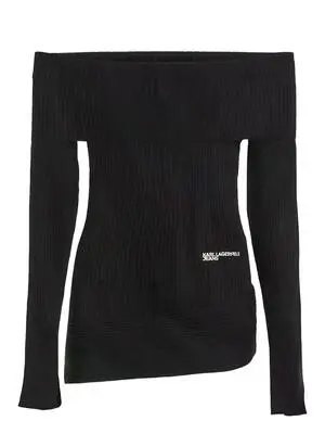 Karl Lagerfeld Off-shoulder Sweater - Black