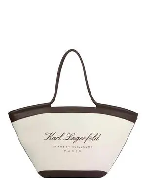 Karl Lagerfeld Large Hotel Beach Bag - Neutrals