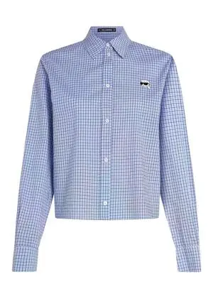 Karl Lagerfeld Ikon Checked Blouse - Blue