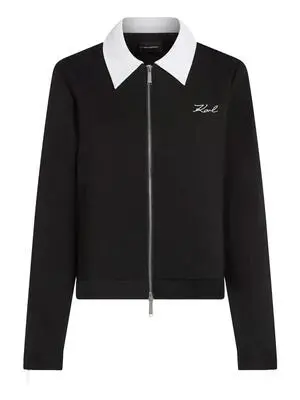 Karl Lagerfeld Zip-up Collar Jacket - Black