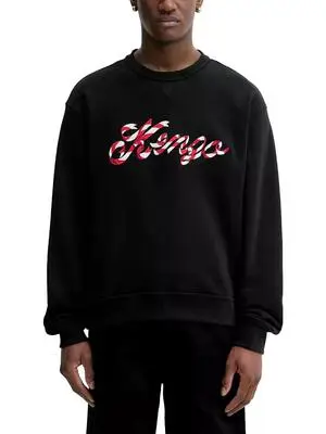 Kenzo Crew Neck Logo-detailed Sweatshirt - Black