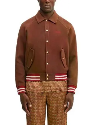Drole De Monsieur Logo-embroidered Bomber Jacket - Brown