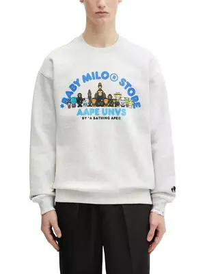 AAPE BY *A BATHING APE X Baby Milo Store Aapeunvs Crew Neck Sweatshirt - Grey