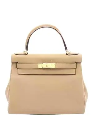 Hermès 2025 28 Kelly Leather Tote Bag - Neutrals