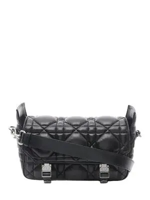 Dior 2010s Macrocannage Shoulder Bag - Black