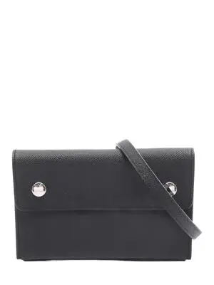 Hermès 2024 Engraved Leather Crossbody Bag - Black